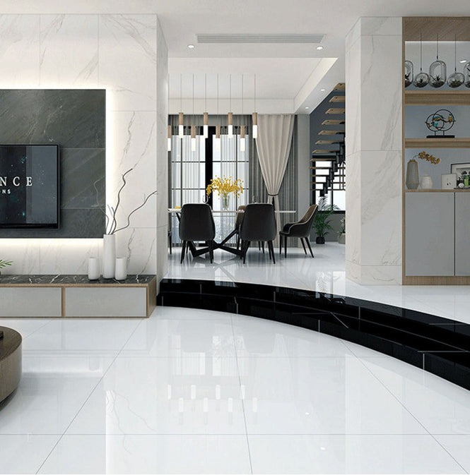 Eclipse 4 X 12 Beveled White Subway Wall Tile Qube Tiles